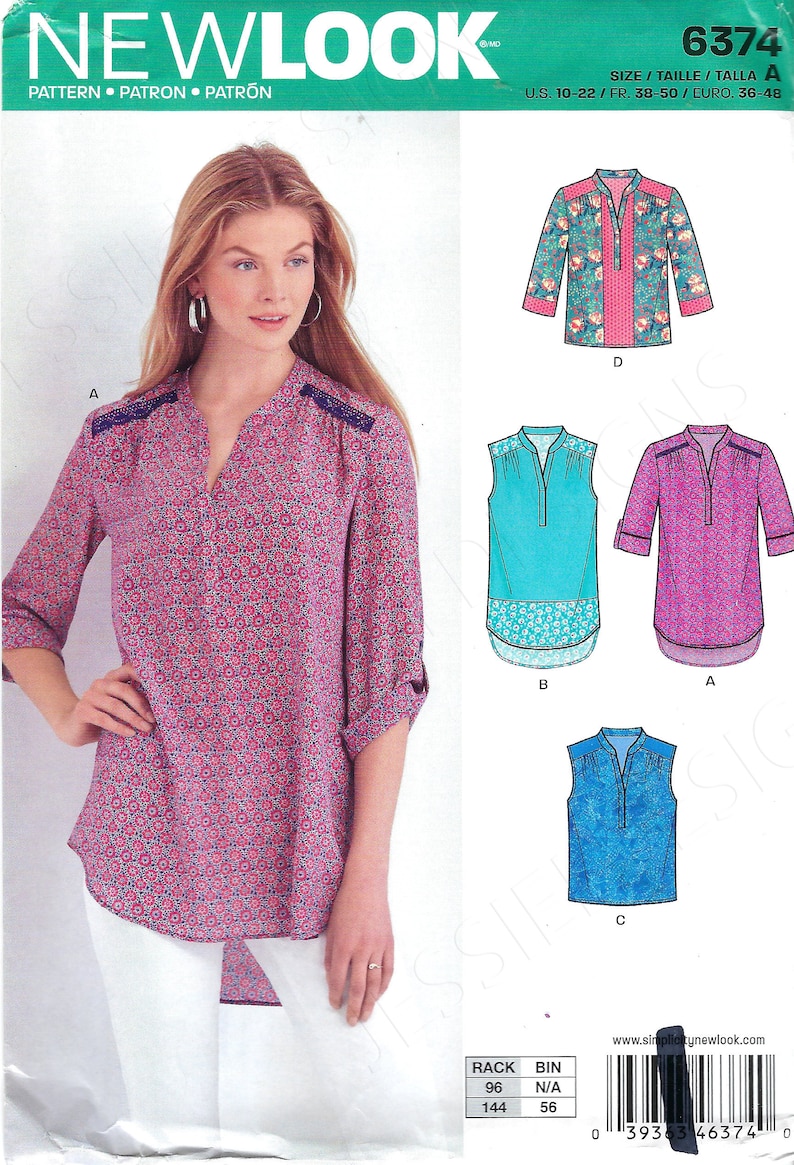 Uncut New Look Sewing Pattern Misses Shirts Pattern 6374 | Etsy