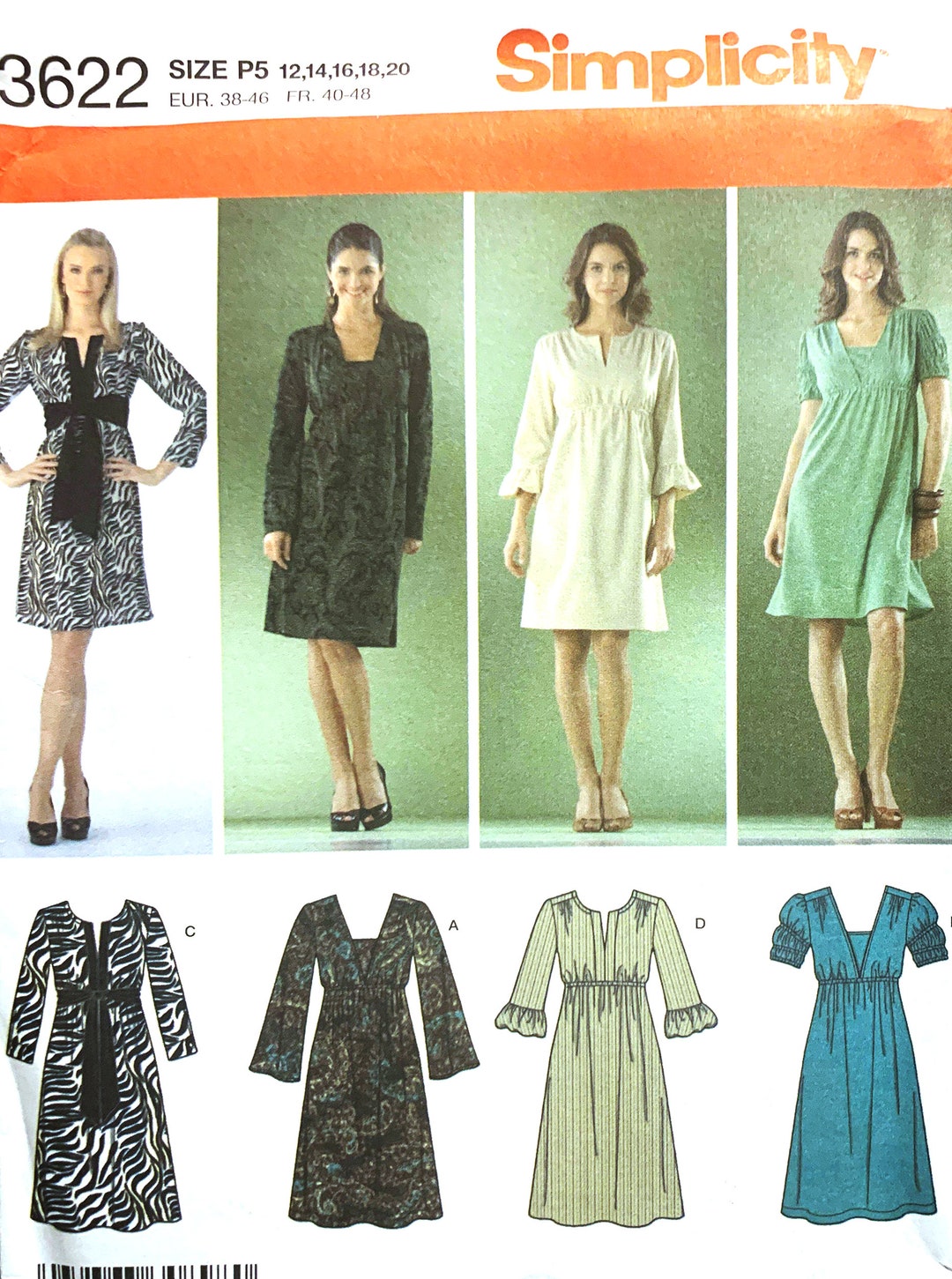 UNCUT Simplicity Sewing Pattern 3622 Uncut Misses and Misses Petite ...