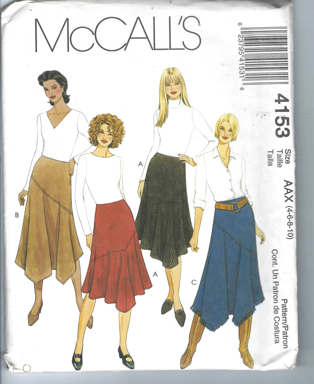 Uncut Mccalls Sew Sewing Pattern SKIRTS, Sewing Pattern by Mccall's 4153 Size 4-10 FF - Etsy