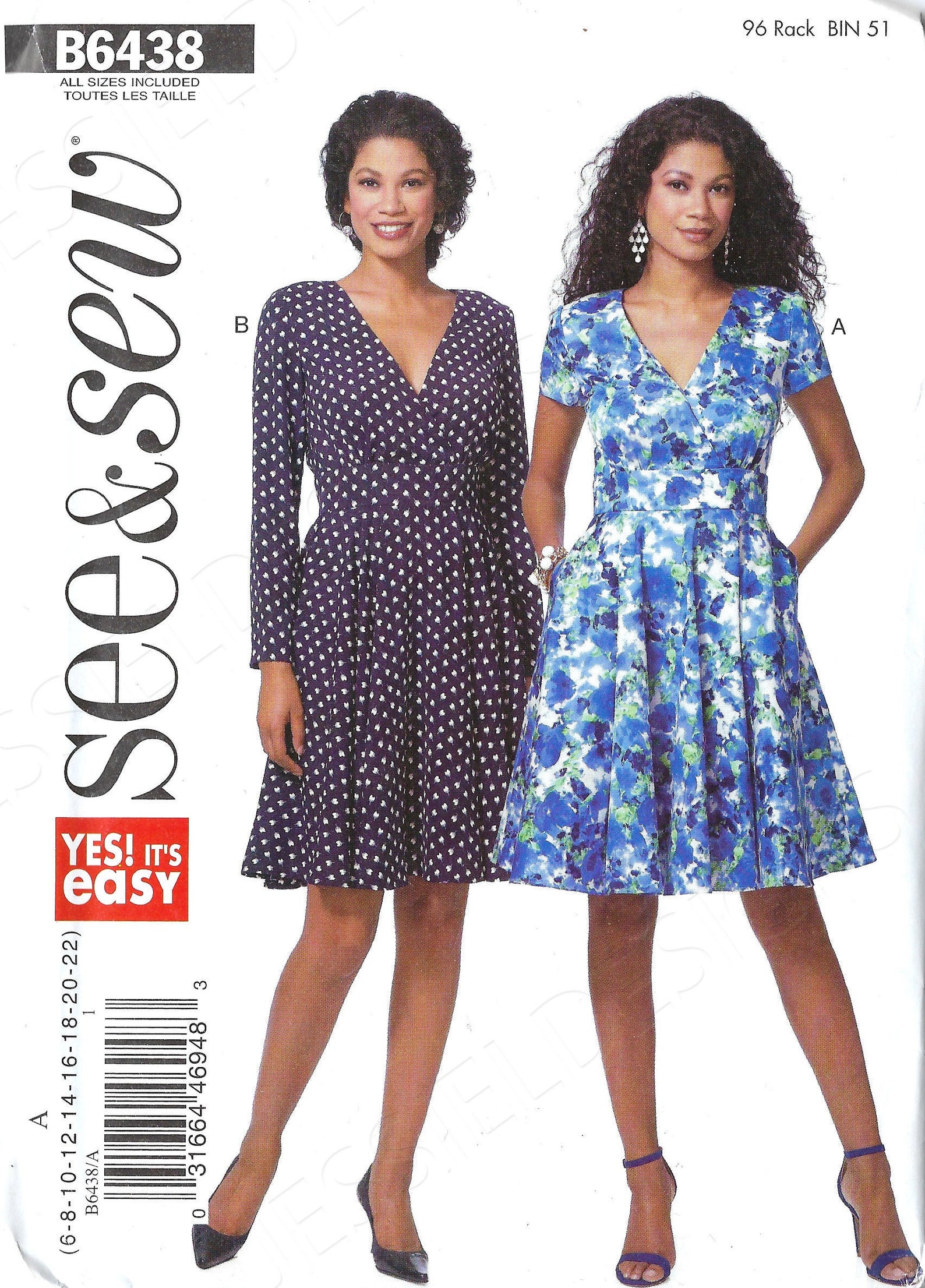 Uncut Butterick Sewing Pattern 6438 Womens Dresses in Misses - Etsy