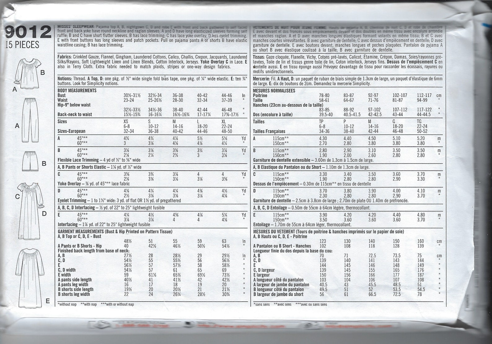 Uncut Vintage Simplicity Sewing Pattern 9012 Nightgown Sleeve - Etsy