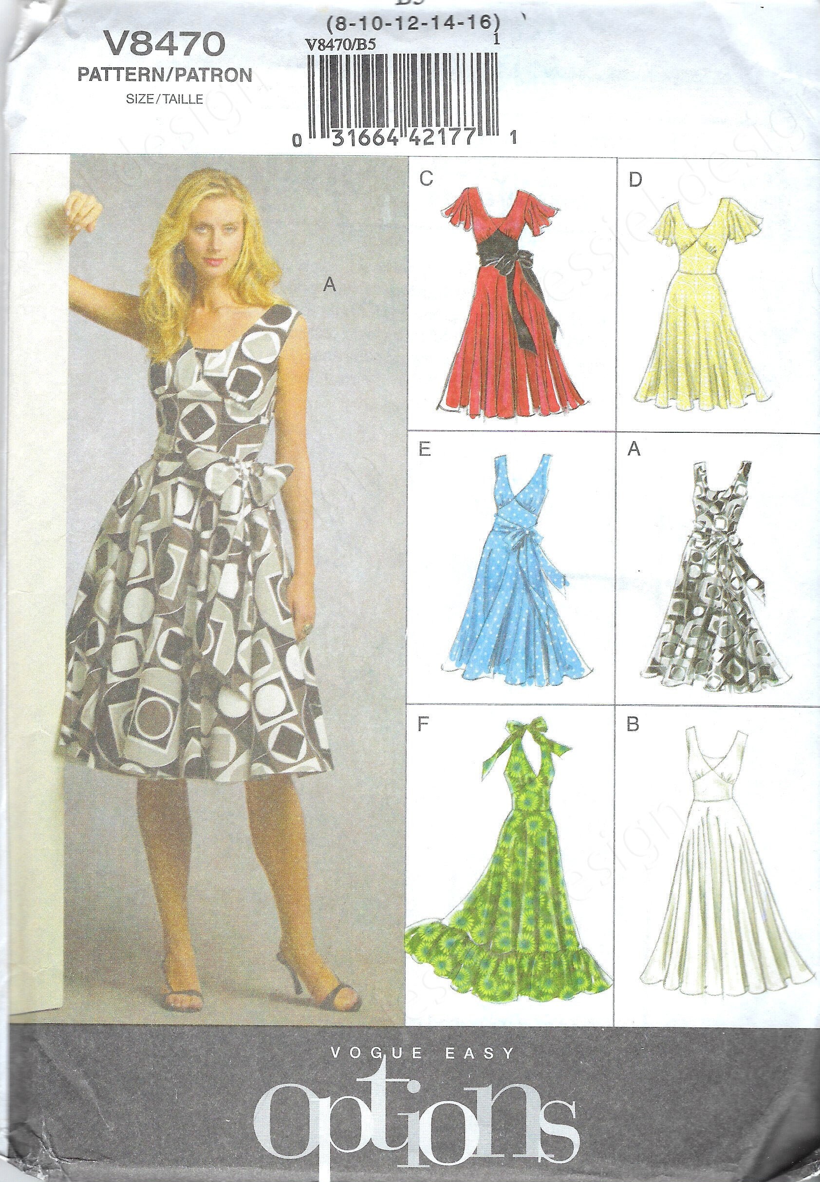 Uncut Vogue Sewing Pattern 8470 Women's Dress, Summer Dress, Flared ...