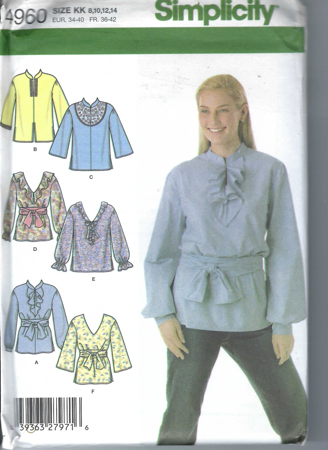 Uncut Simplicity Sewing Pattern Woman's Blouse, Woman's Top, Woman's ...
