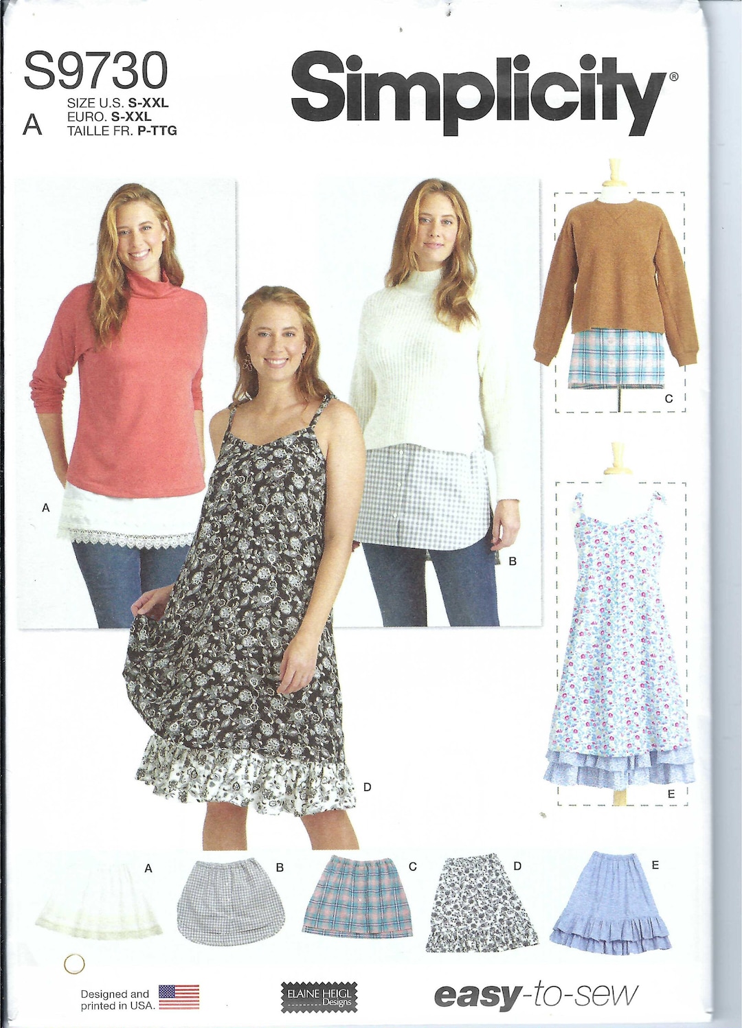 Uncut Simplicity Sewing Pattern Misses' Layering Slips by Elaine Heigl ...