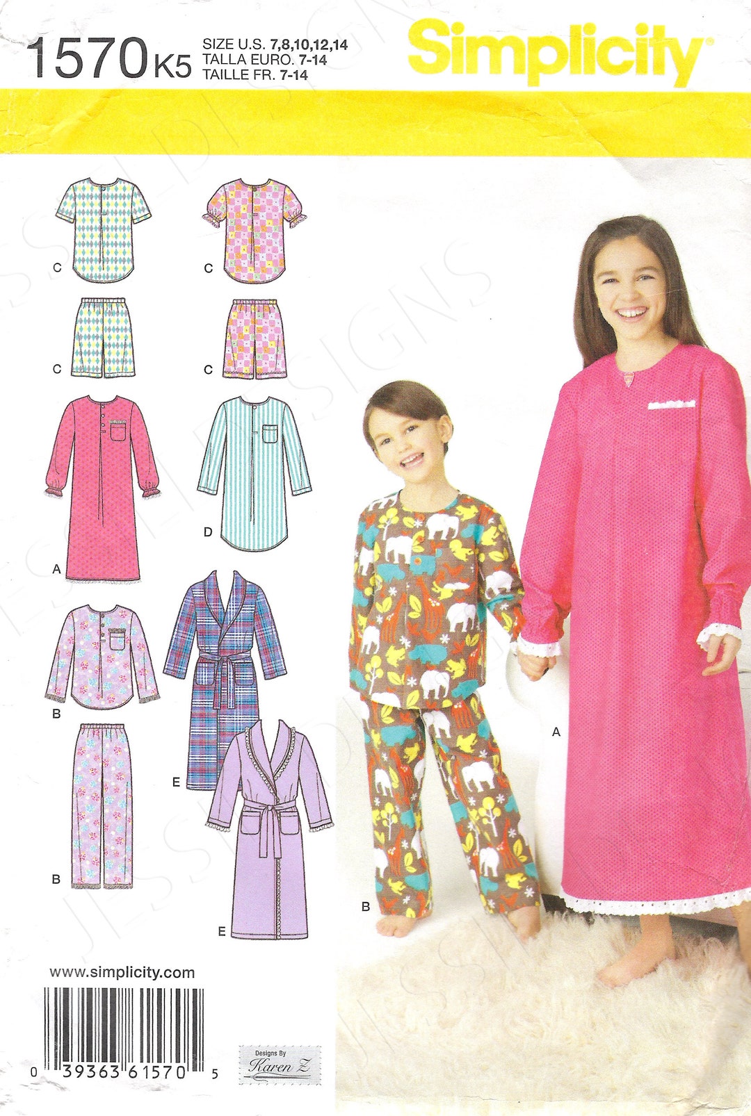 Uncut Simplicity Sewing Pattern 1570 Child's, Girls', and Boys ...