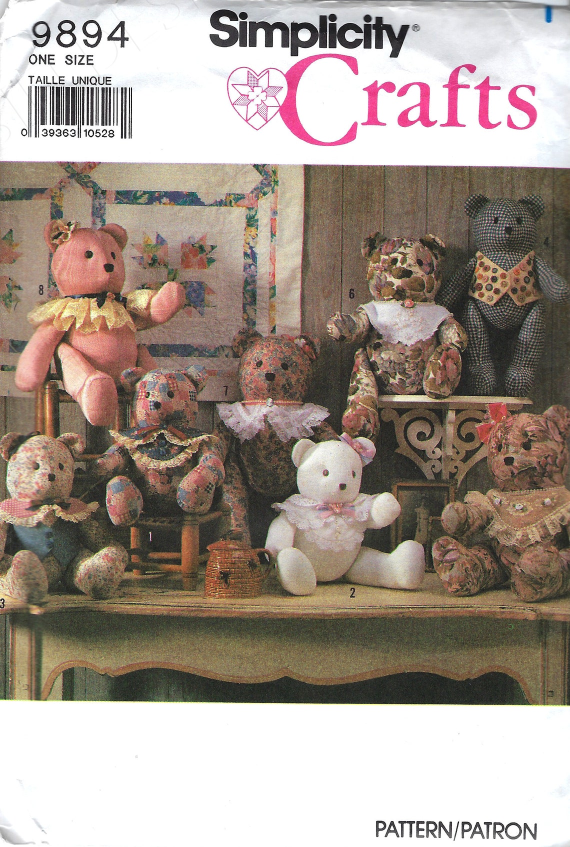 Uncut Vintage Simplicity Sewing Pattern 9894 Teddy Bear in Two Size ...