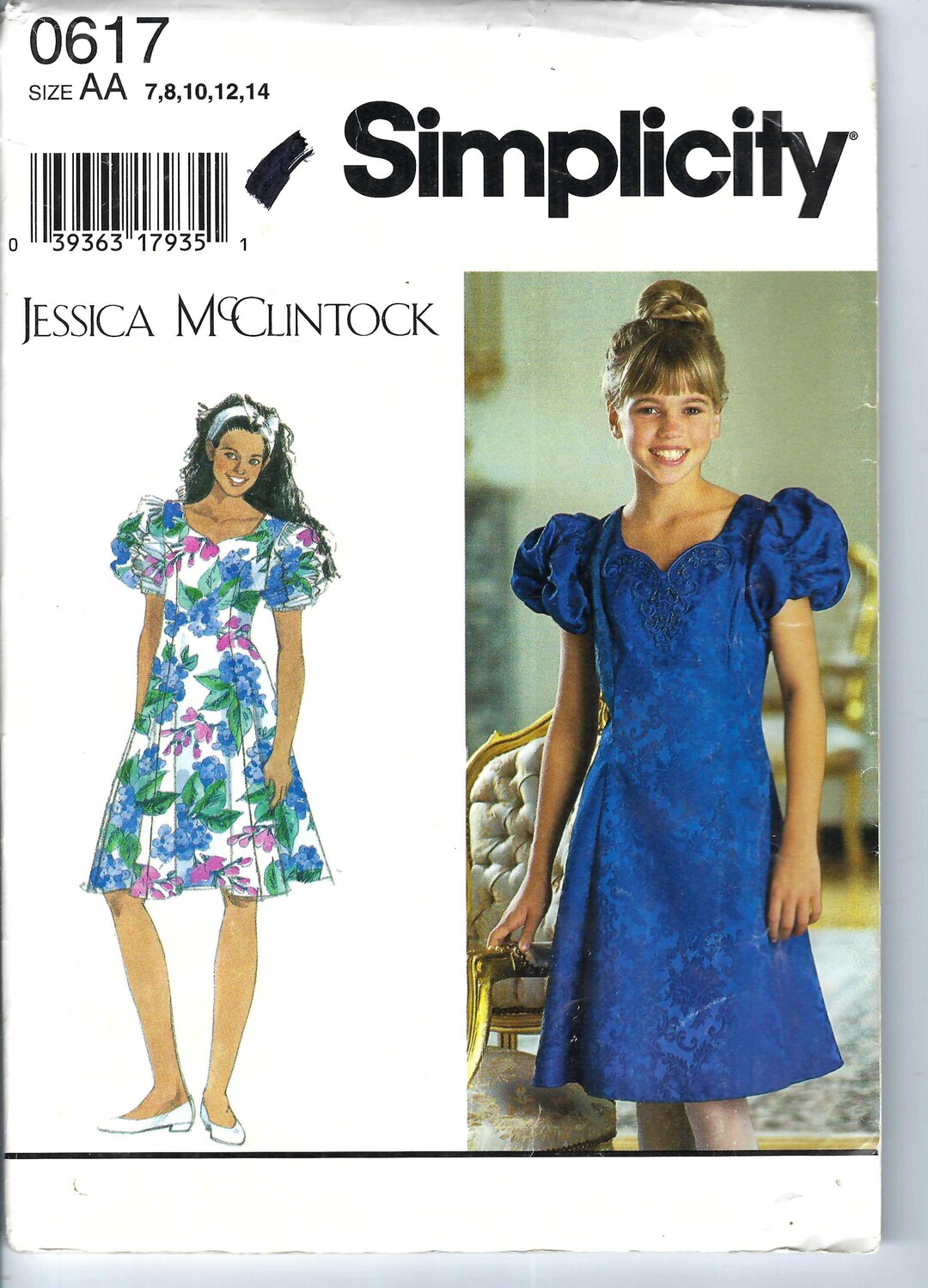 Uncut Simplicity Sewing Pattern Girls Size 7-14 Dress, Simplicity 617 ...