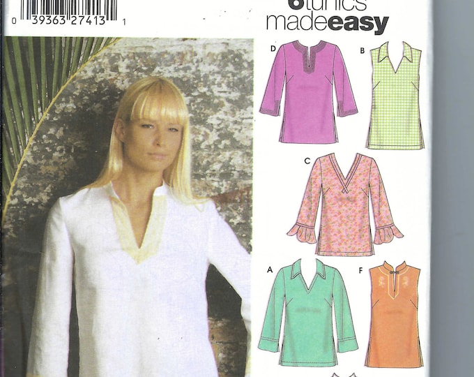 UNCUT Simplicity Sewing Pattern Six Tunics Made Easy Simplicity 5197 ...