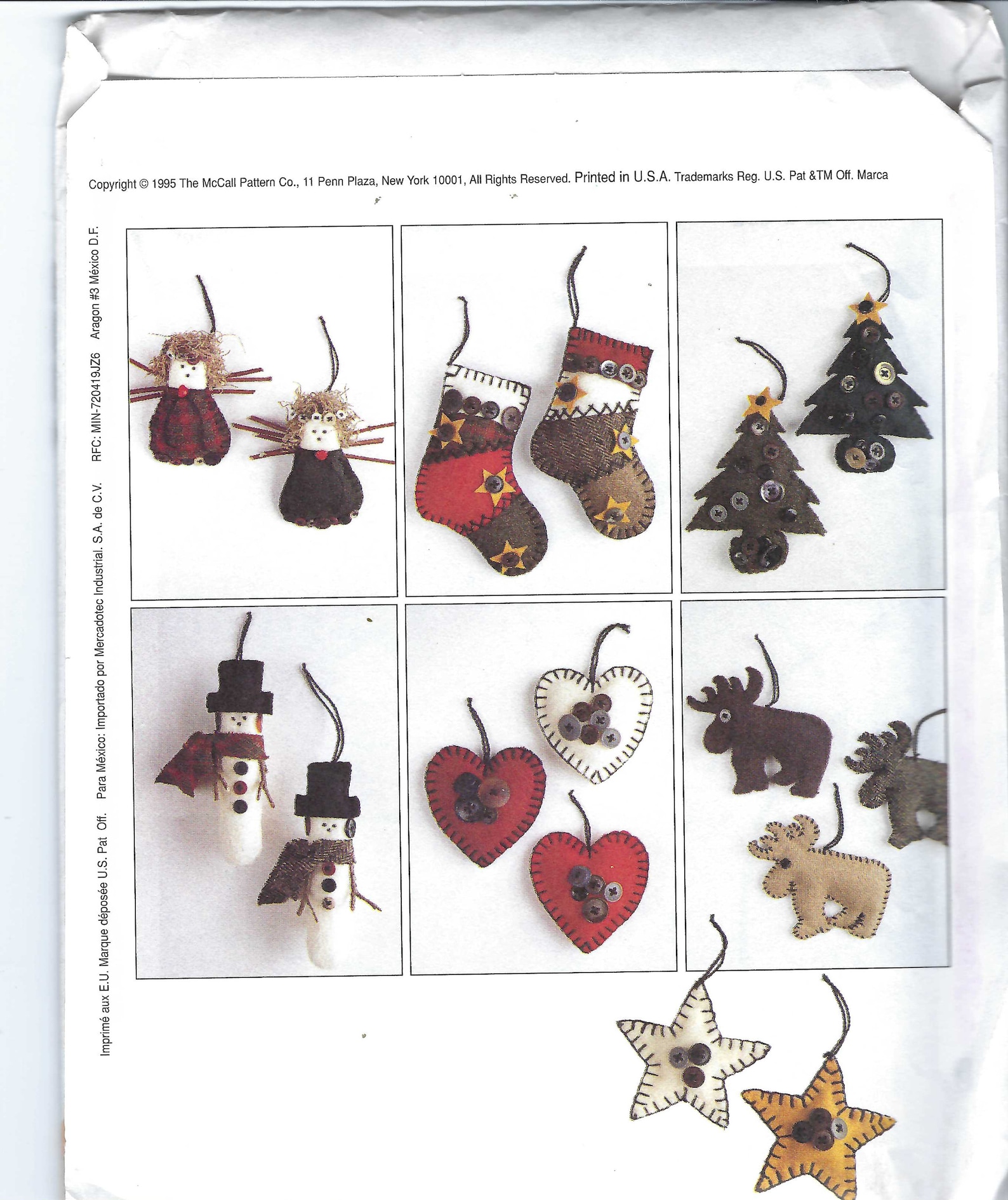 Uncut Mccalls Sewing Pattern 7772 Christmas Decorations Set - Etsy