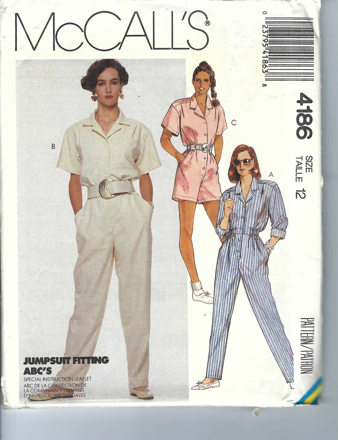 Uncut Vintage Mccall's Sewing Pattern 4186 Jumpsuits or Short Rompers ...