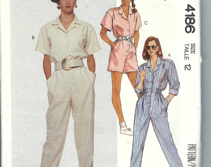 Uncut Vintage Mccall's Sewing Pattern 4186 Jumpsuits or Short Rompers ...