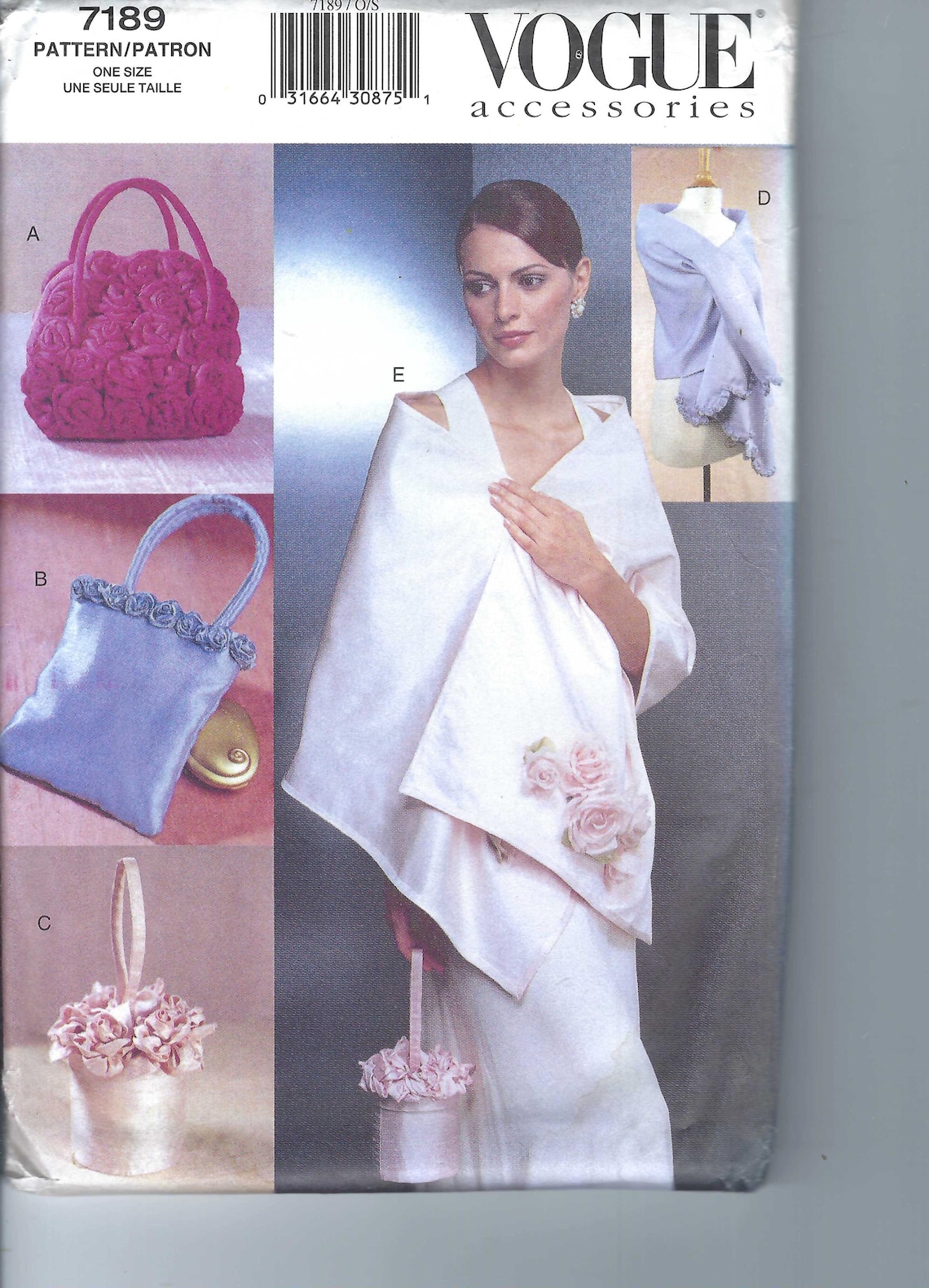 Uncut Vogue Sewing Pattern Rose Accessories, Fabric Flowers Bags, Wrap ...