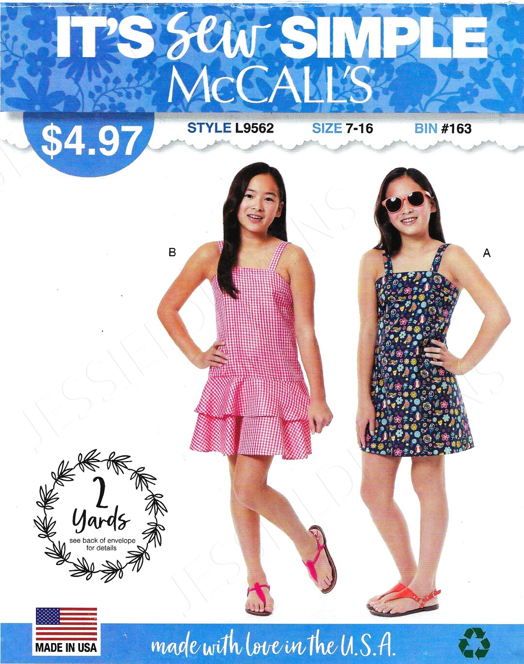 Uncut Mccalls Sew Sewing Pattern 9562 Child Girl Dress Size 7-16 FF - Etsy