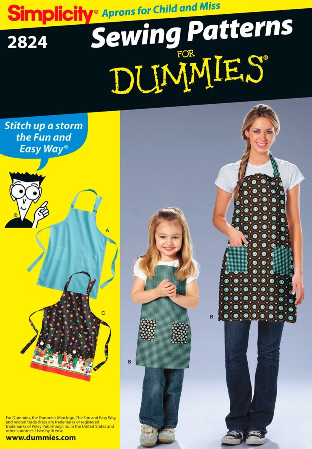 Uncut Simplicity 2824 Sewing Pattern Apron Womens Children A S-L/S-L FF ...