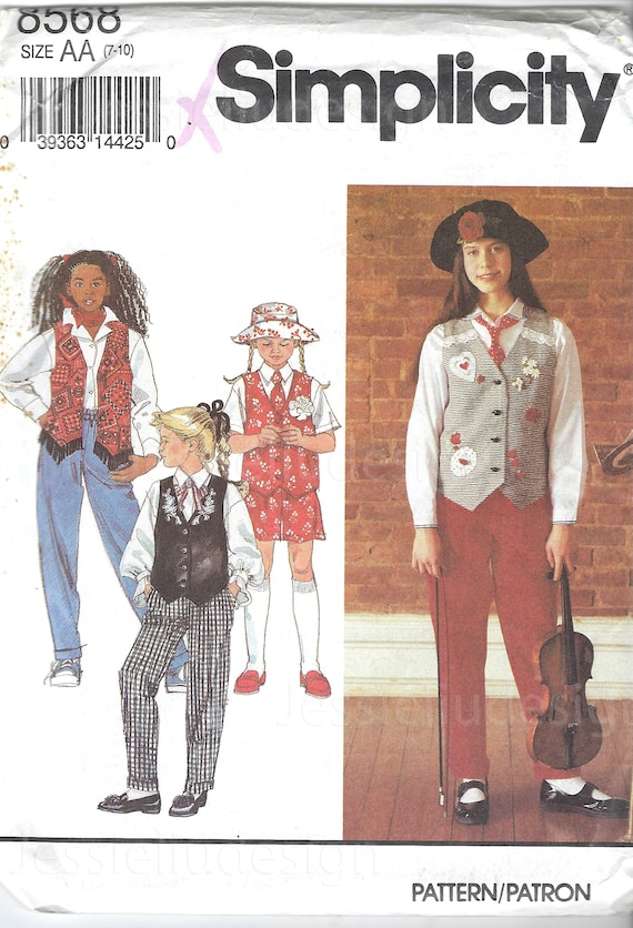 Uncut Vintage Simplicity Sewing Pattern 8568 Girls Pull on - Etsy