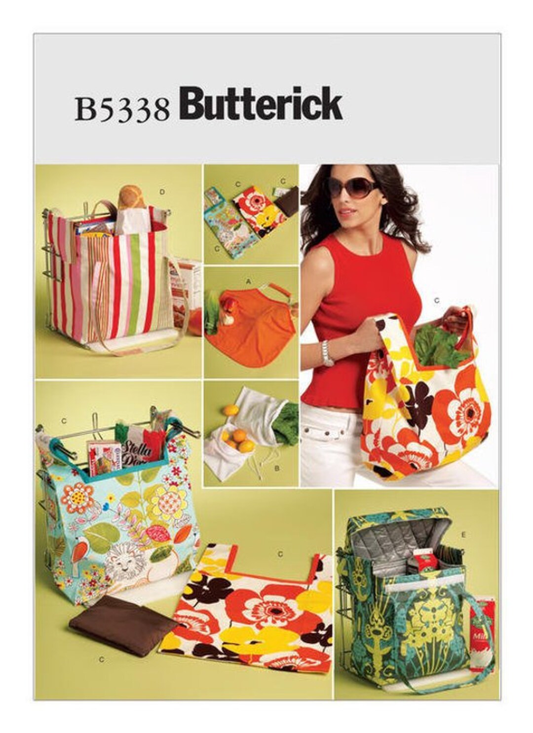 Uncut Butterick Sewing Pattern 5338 Shopping Bag Pattern - One Size FF ...