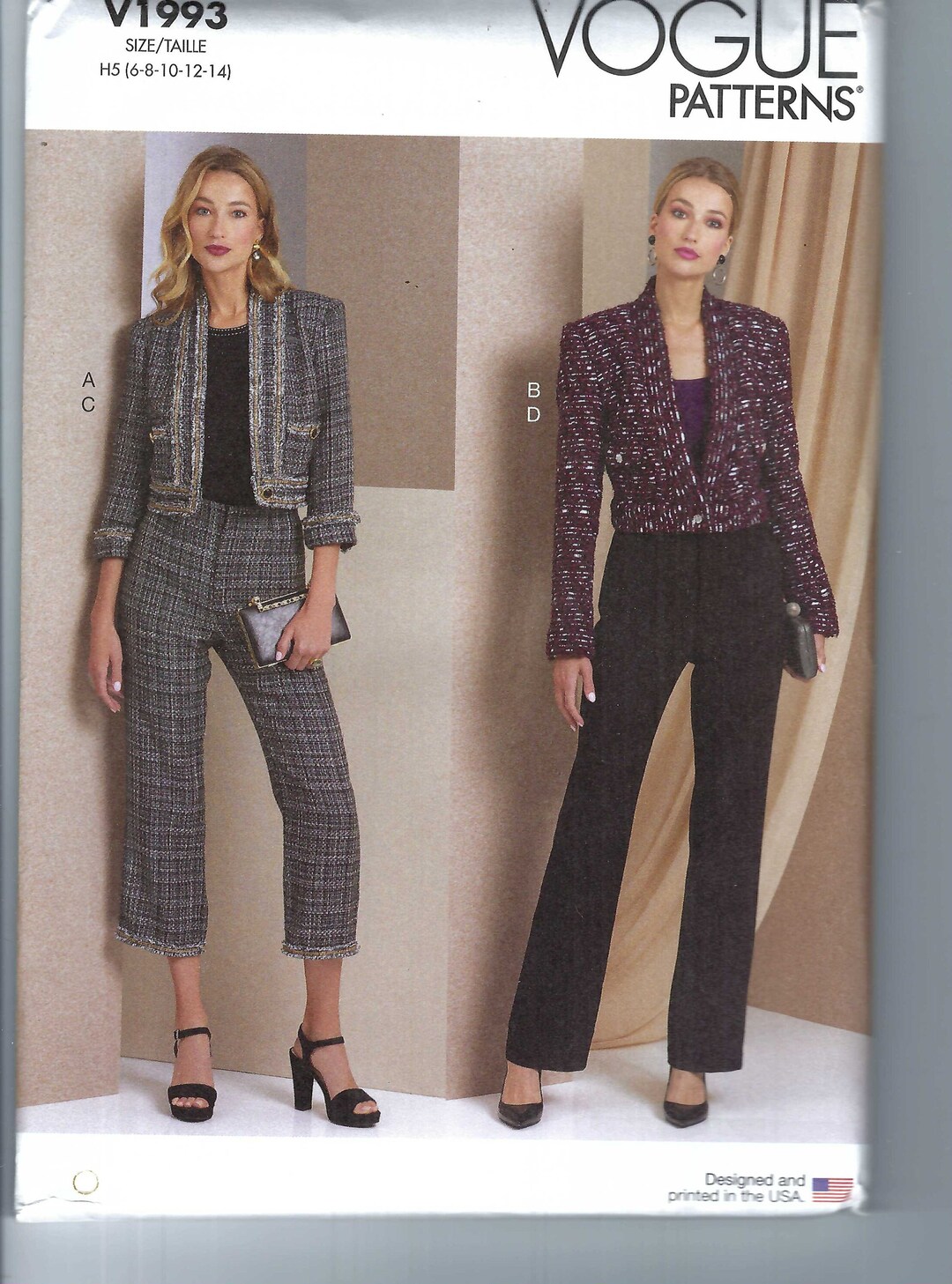 Uncut Vogue Sewing Pattern Misses Jacket and Pants Vogue Sewing Pattern ...