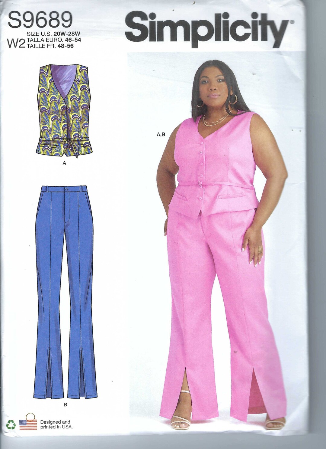 Uncut Simplicity Sewing Pattern 9689 Misses' and Women's Vest and Pants ...