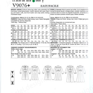 Uncut Vogue Sewing Pattern 9076 Boho Pullover Dress With Shaped Midriff ...