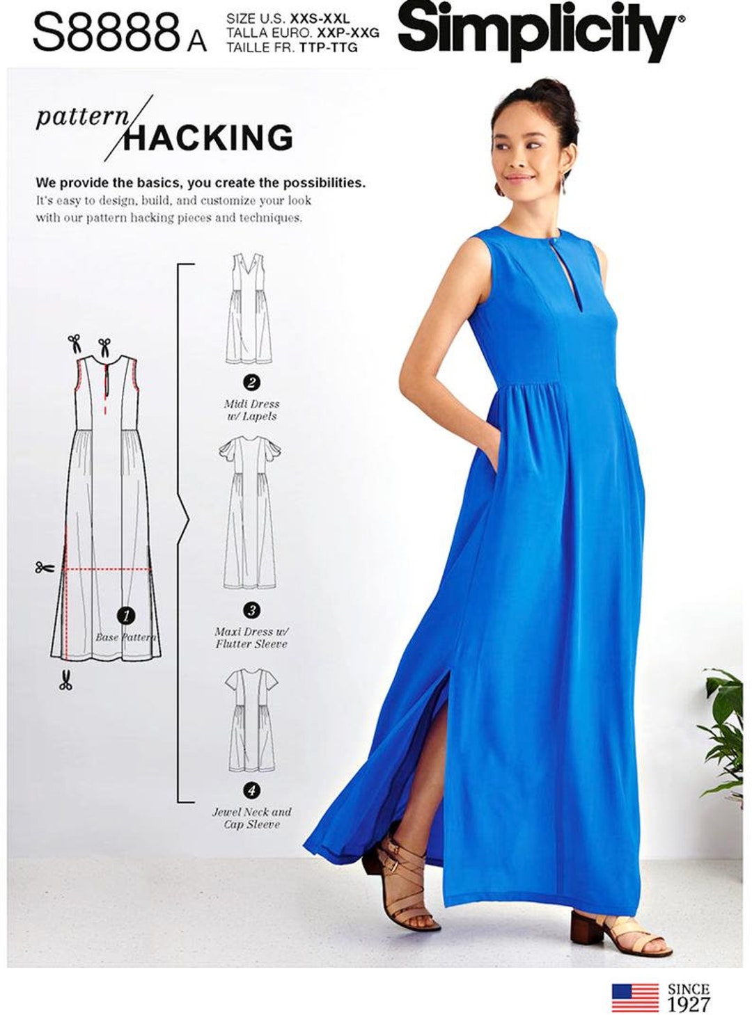 Uncut Loose Fit Dress 10177, Hackable Dress Pattern, Casual Long Dress ...