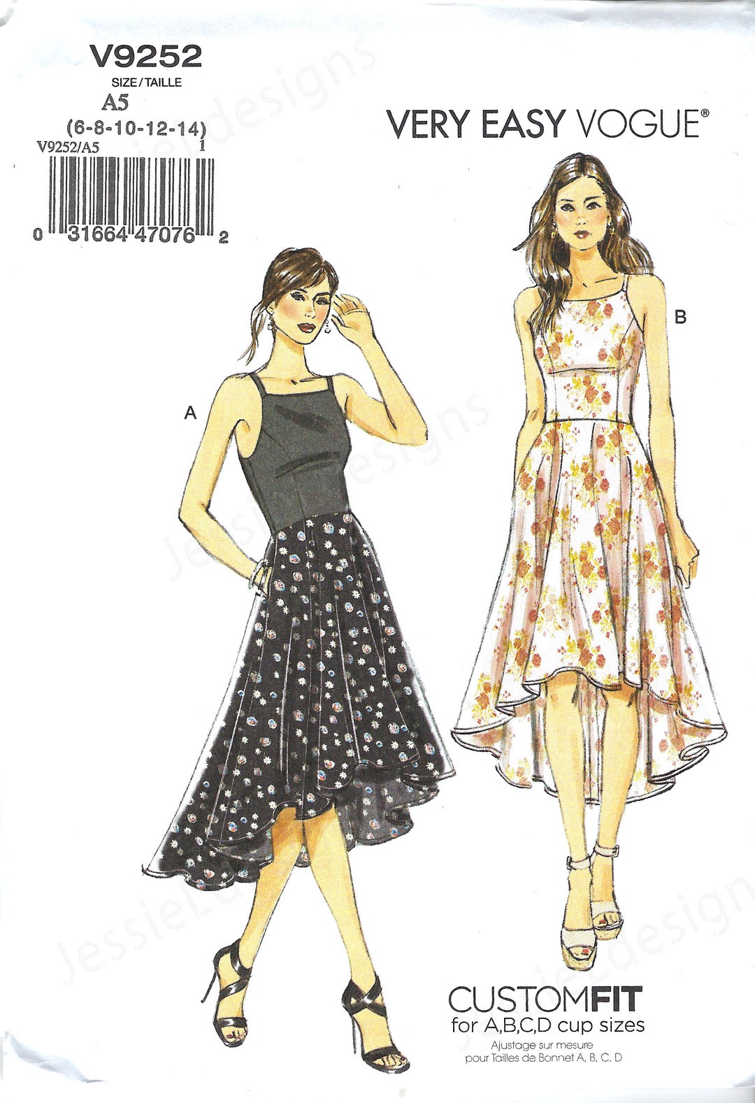 Uncut Vogue Sewing Pattern 9252 Sewing Pattern Women’s Misses Dress ...