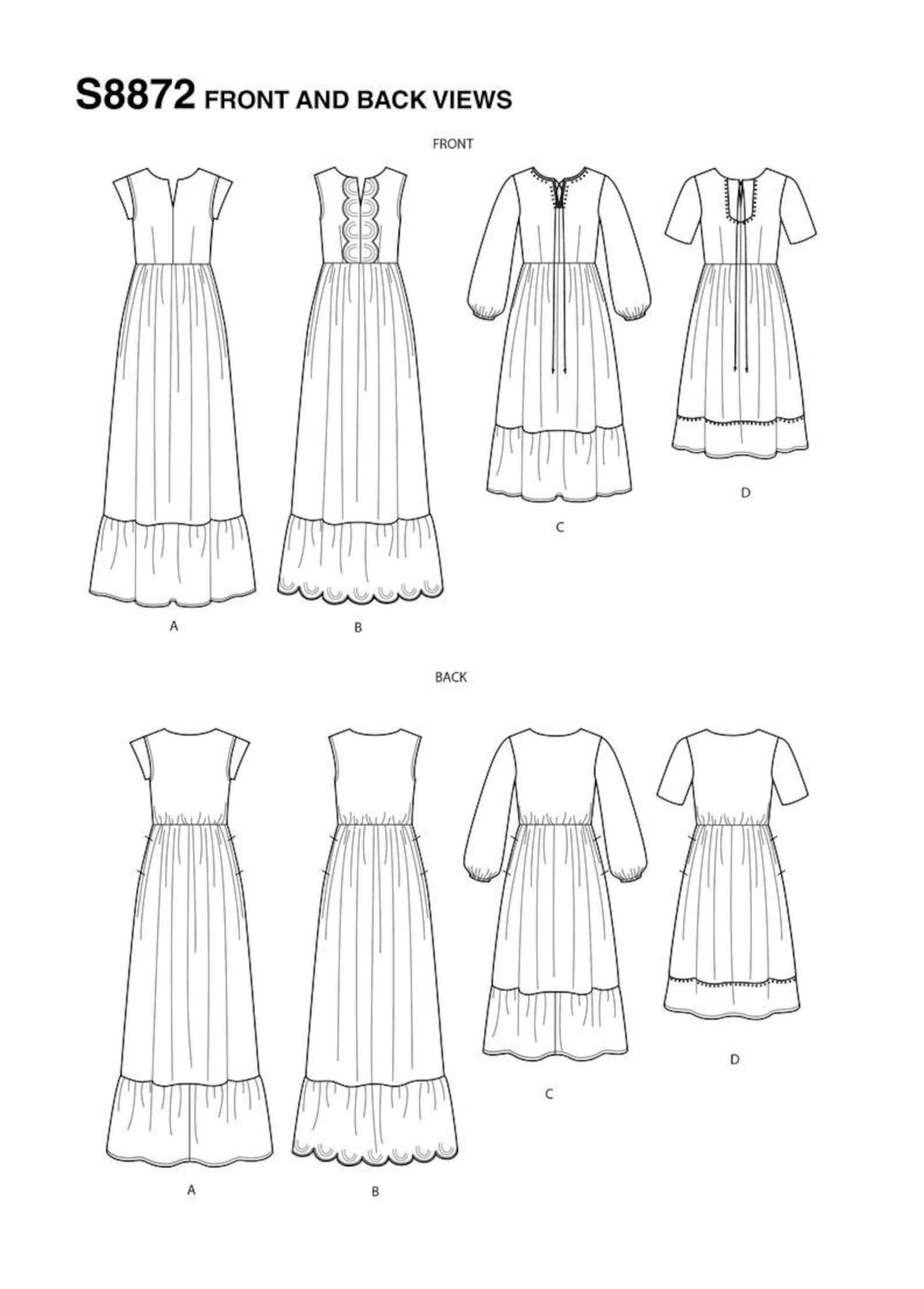 Uncut Simplicity 10115 S8872 8872 Sewing Pattern Misses Pullover Dress ...