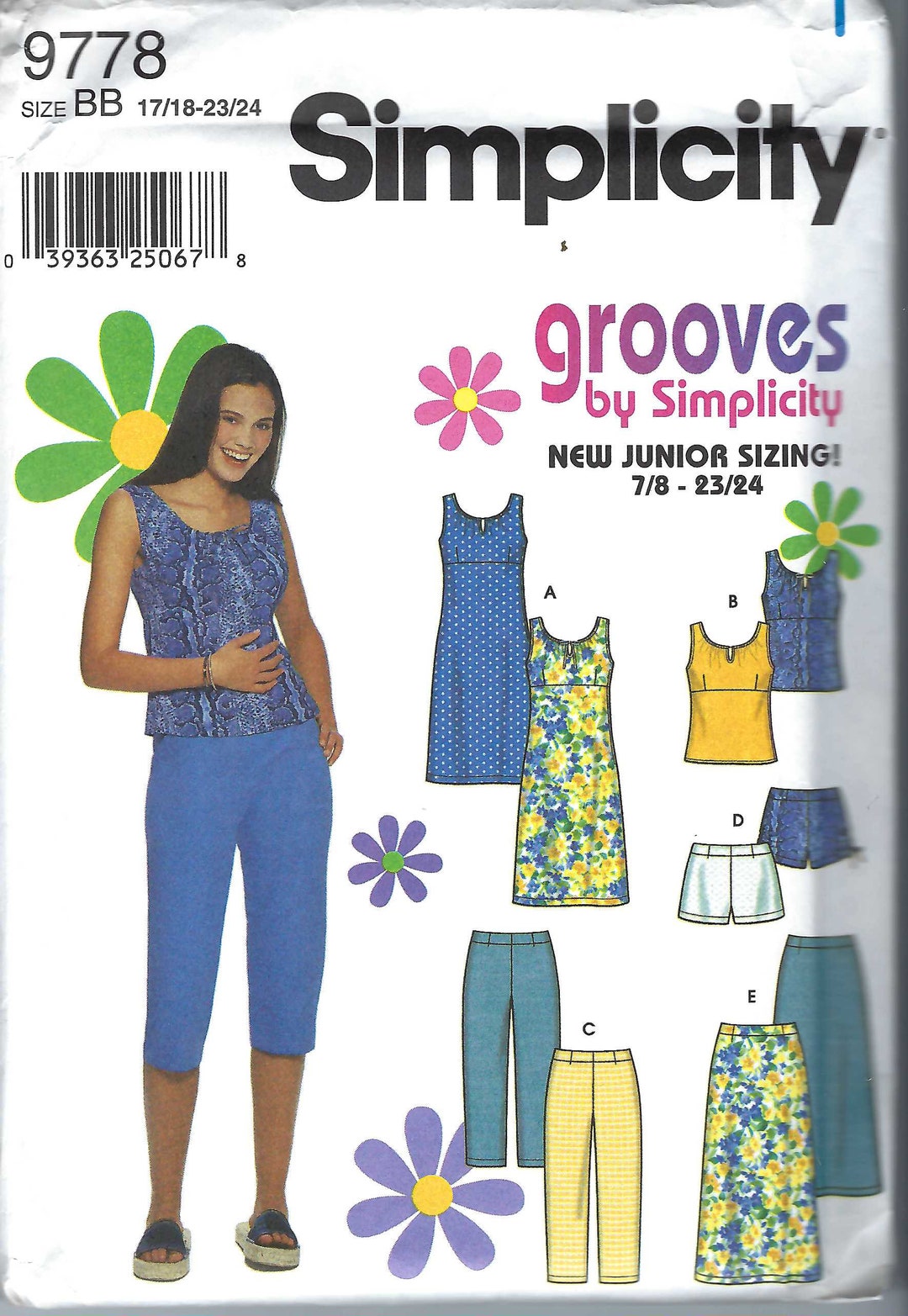 Uncut Simplicity Sewing Pattern 9778 Juniors' Dress or Top, Cropped ...