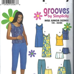 Uncut Simplicity Sewing Pattern 9778 Juniors' Dress or Top, Cropped ...