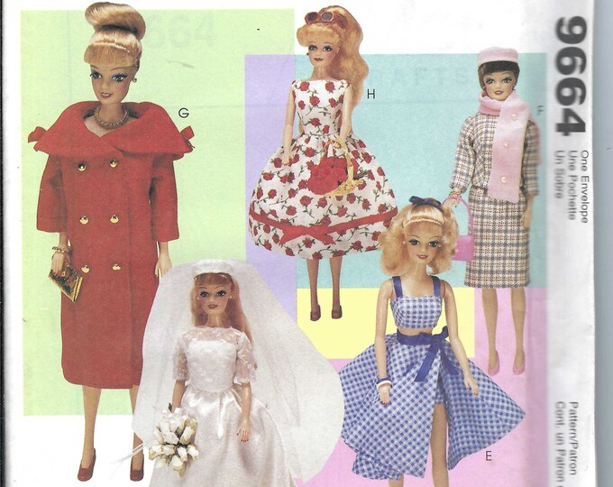 Uncut Vintage Mccall's Sewing Pattern 411 9664 Retro Barbie Sewing ...