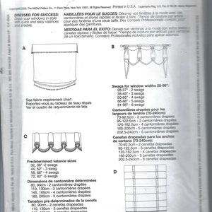 Uncut Mccalls Sew Sewing Pattern 4329 UNCUT Pattern for Window Treatments Valances and Shades FF ...