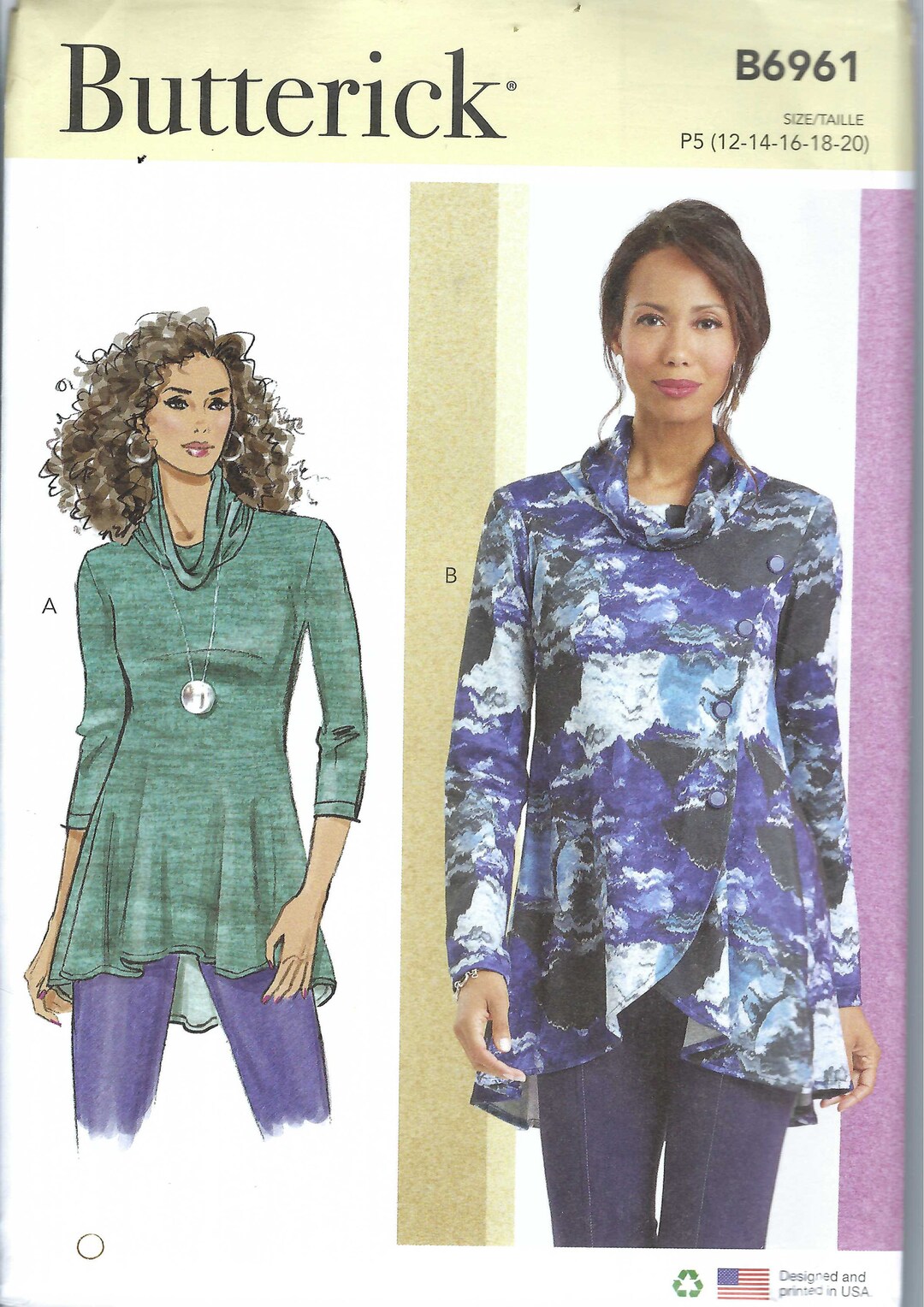 Uncut Butterick Sewing Pattern Misses Easy to Sew Knit Pullover ...