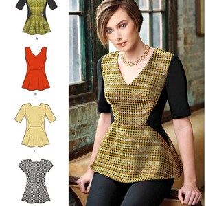 Uncut Simplicity 8168 Peplum Tops, Peplum Blouse Sewing Pattern Size 6 ...