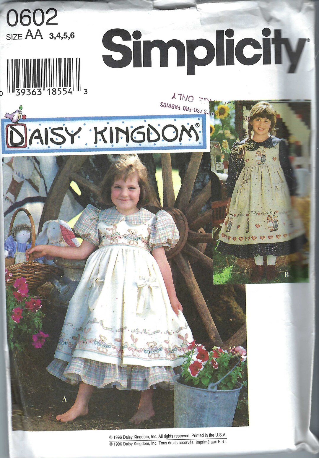 Uncut Vintage Sewing Simplicity Pattern 9977 602 Daisy Kingdom Girls ...