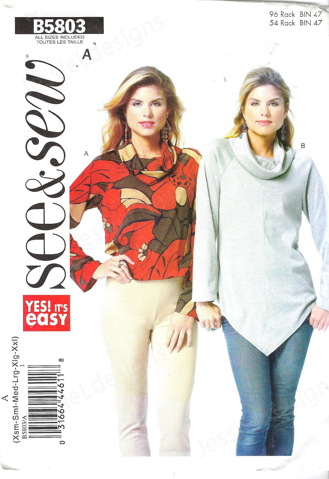 Uncut Butterick Sewing Pattern See & Sew by Butterick 5803 Draped Knit ...