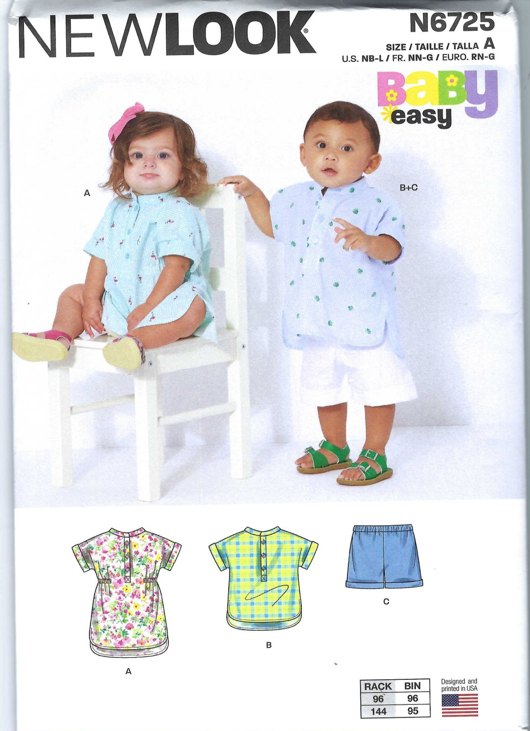 Uncut New Look Sewing Pattern 6725 New Look Babies Four Size in One ...