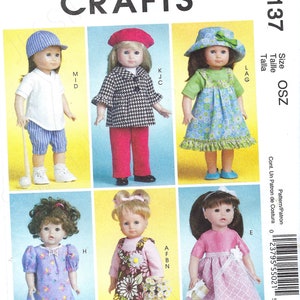 Uncut Mccalls Sewing Pattern 6137 Doll Clothes for 18" Doll FF - Etsy
