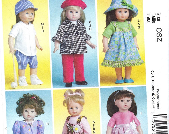 Uncut Mccalls Sewing Pattern 6137 Doll Clothes for 18 Doll FF - Etsy