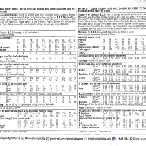 Uncut Simplicity Sewing Pattern 1436 Girls Dress With Knit Bodice ...