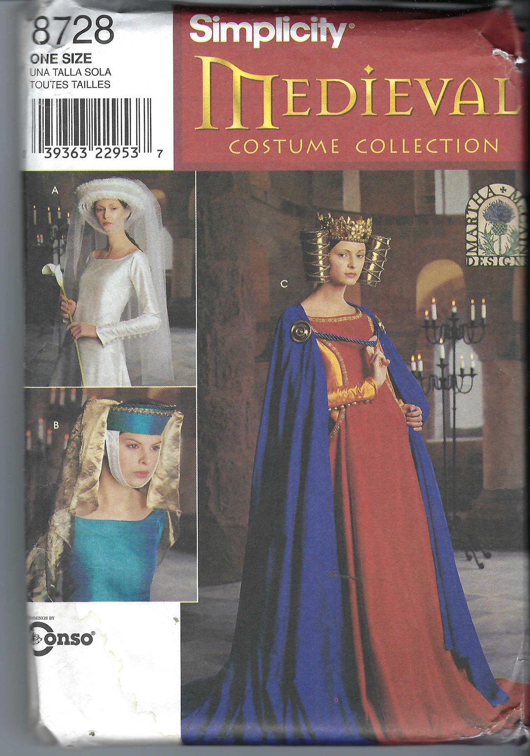 Uncut Simplicity Sewing Pattern 8728 Medieval Costume Accessory Pattern ...