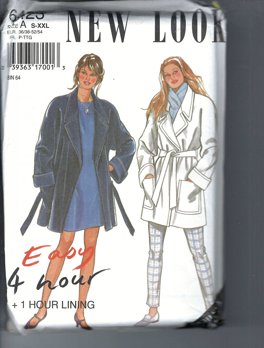 Uncut Vintage New Look Sewing Pattern 6423 Misses' Jacket With Collar ...