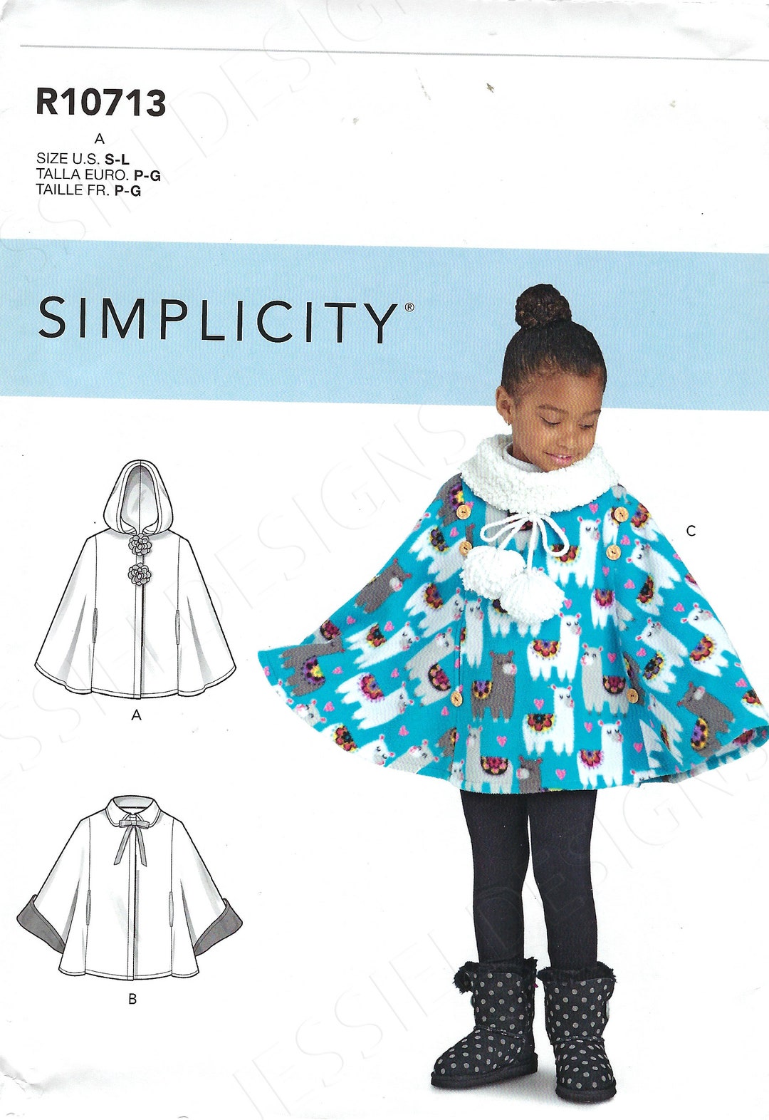 Uncut Simplicity Sewing Pattern Childs Ponchos Sewing Pattern ...