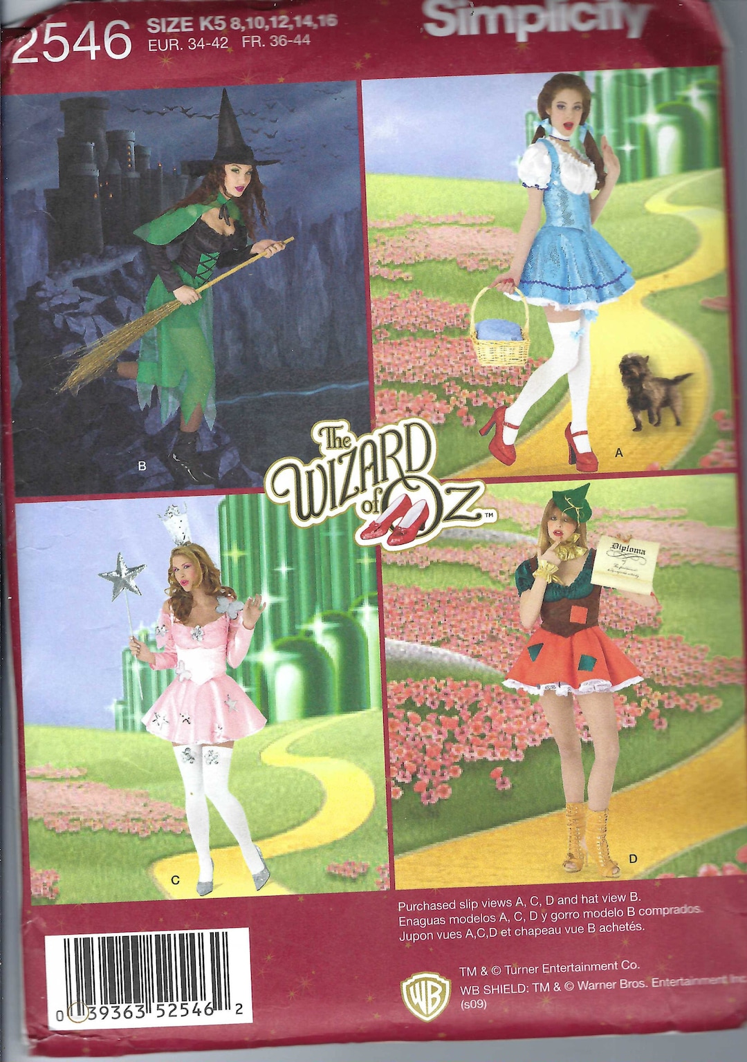 Uncut Simplicity Sewing Pattern Wizard of Oz Ladies Costume Sewing ...