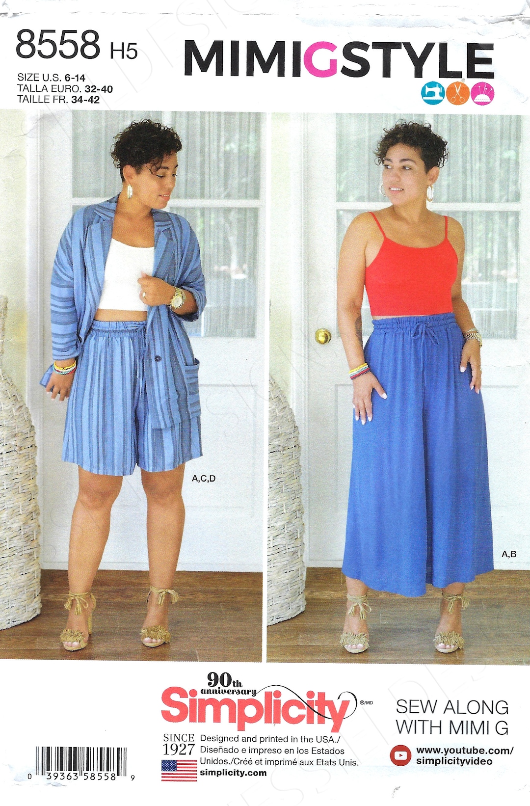 Uncut Simplicity Sewing Pattern 8558 Women's Wide Leg Shorts Cropped ...