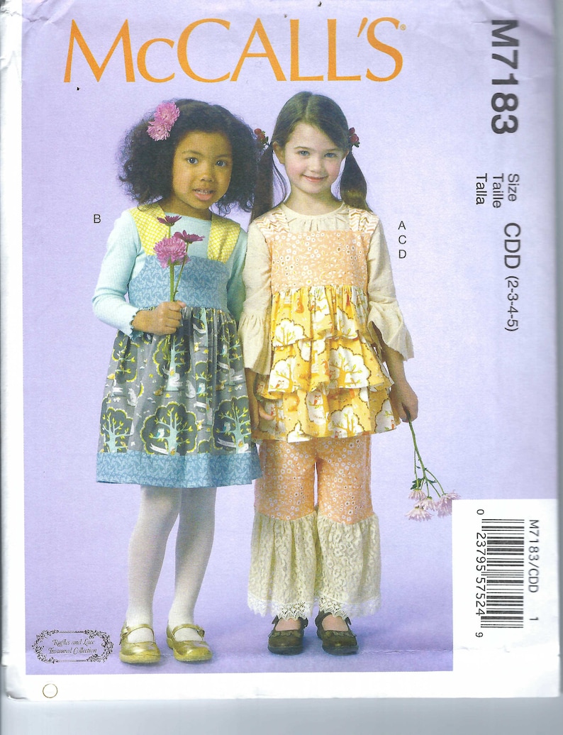 Uncut Mccalls Sewing Pattern 7183 - Girls Top, Jumpers, and Pants ...