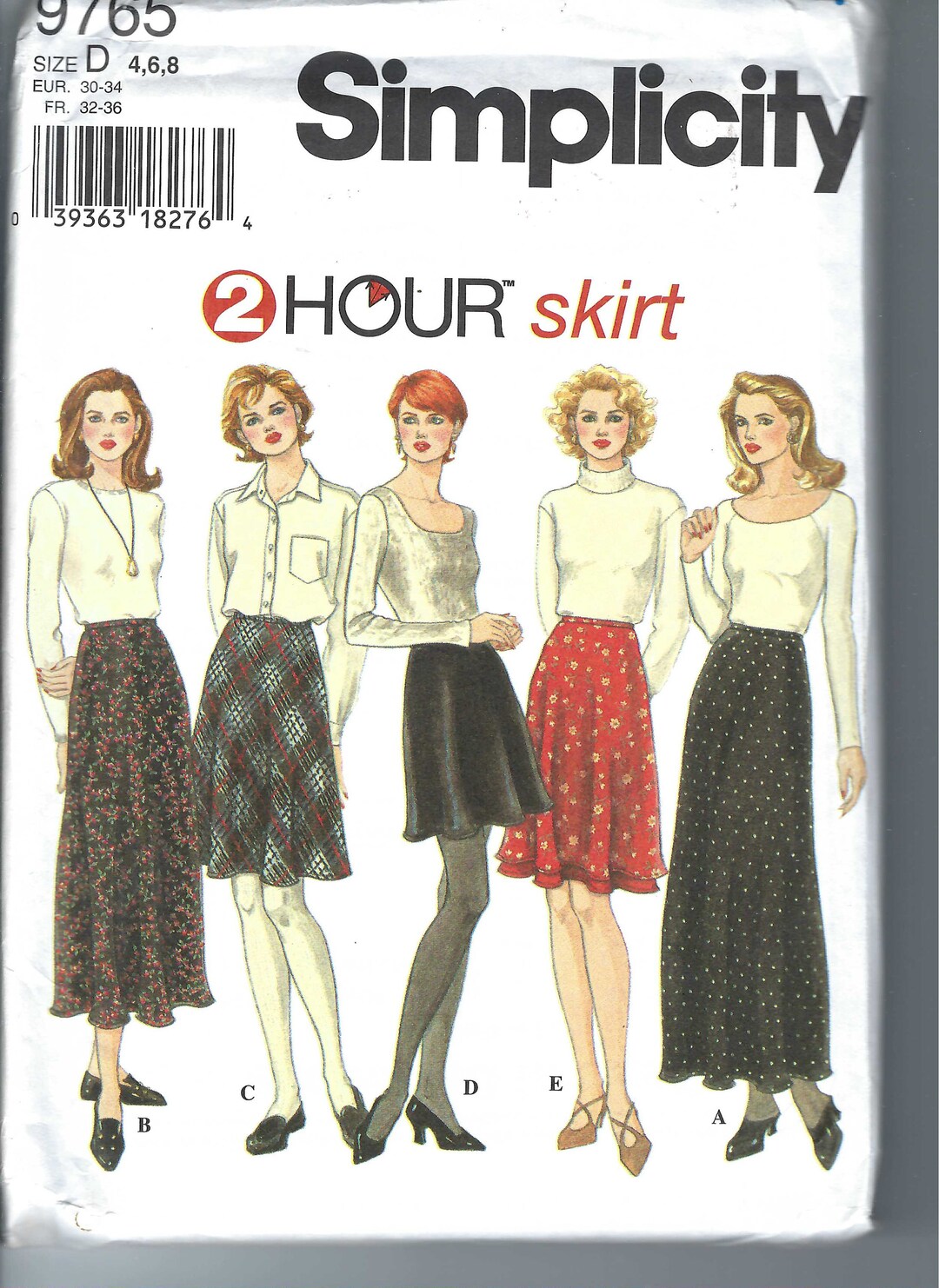 Uncut Vintage Simplicity Sewing Pattern 9765 Skirts, Bias Cut, Flared ...