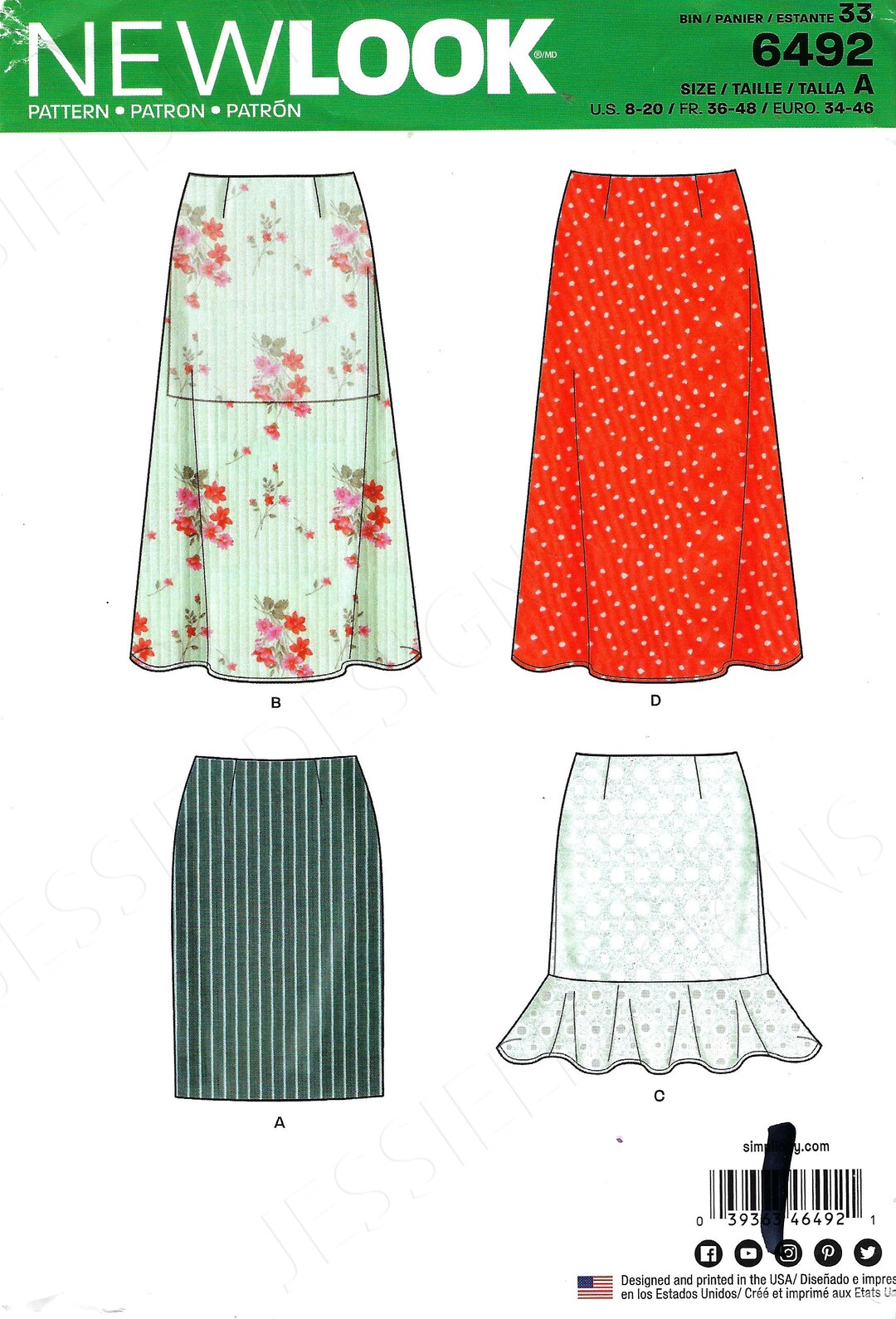 Uncut New Look Sewing Pattern 6492 Womens Skirts Misses' - Etsy