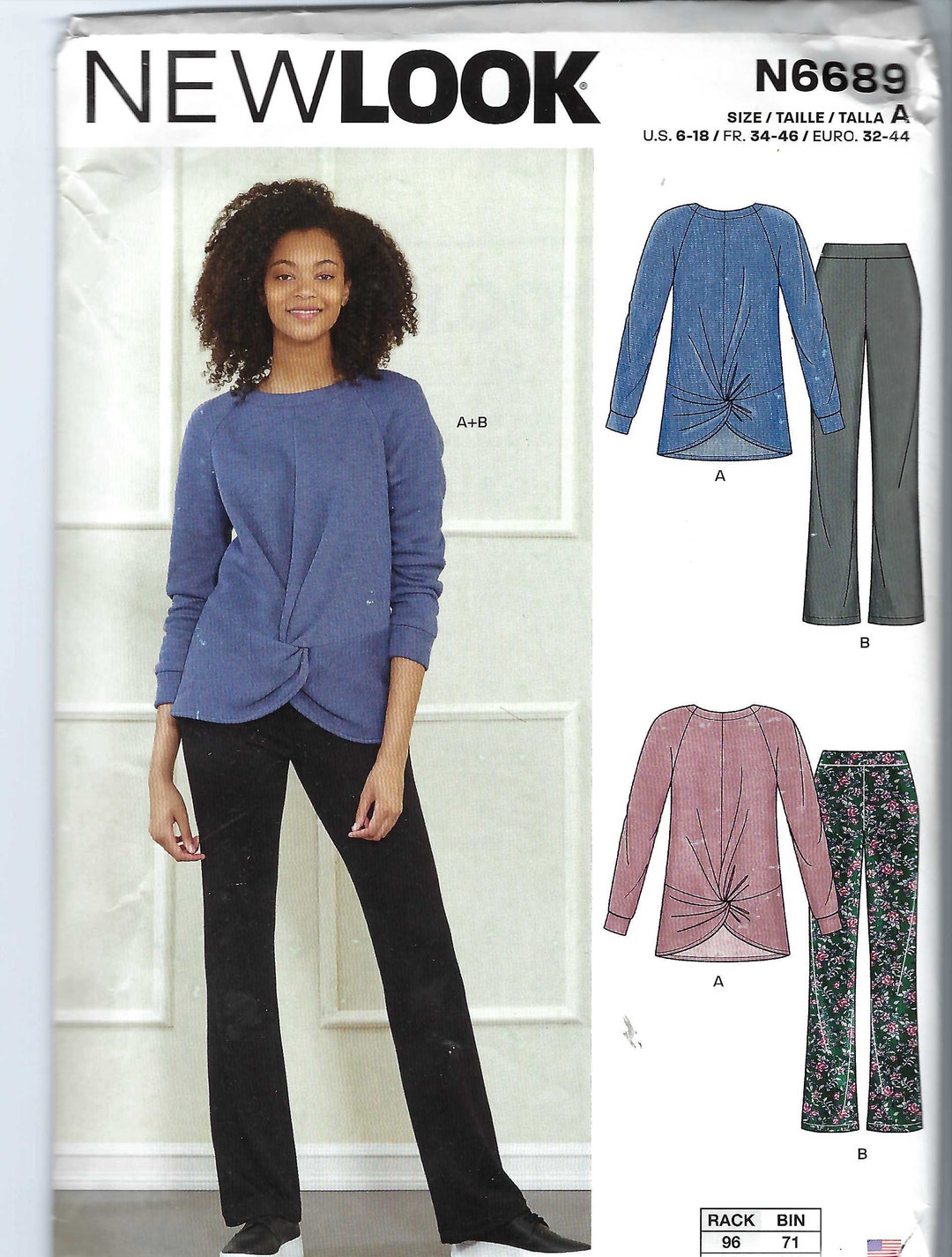 Uncut New Look Sewing Pattern 6689 Misses' Sportswear Top and Legging ...