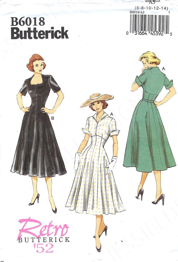 UNCUT Butterick Sewing Pattern 6018 Misses' Retro '52 | Etsy