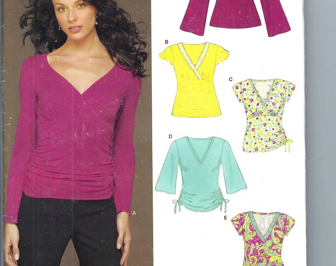 Uncut New Look Sewing Pattern 6430 Women's Knit Top Pattern, Wrap Top ...