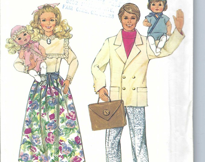 Uncut Vintage Simplicity Sewing Pattern 7582 Barbie Ken 11 1/2 Baby ...